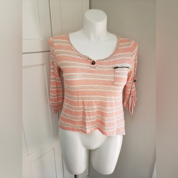 Ginger G | Tops | Ginger G Striped Henley | Poshmark